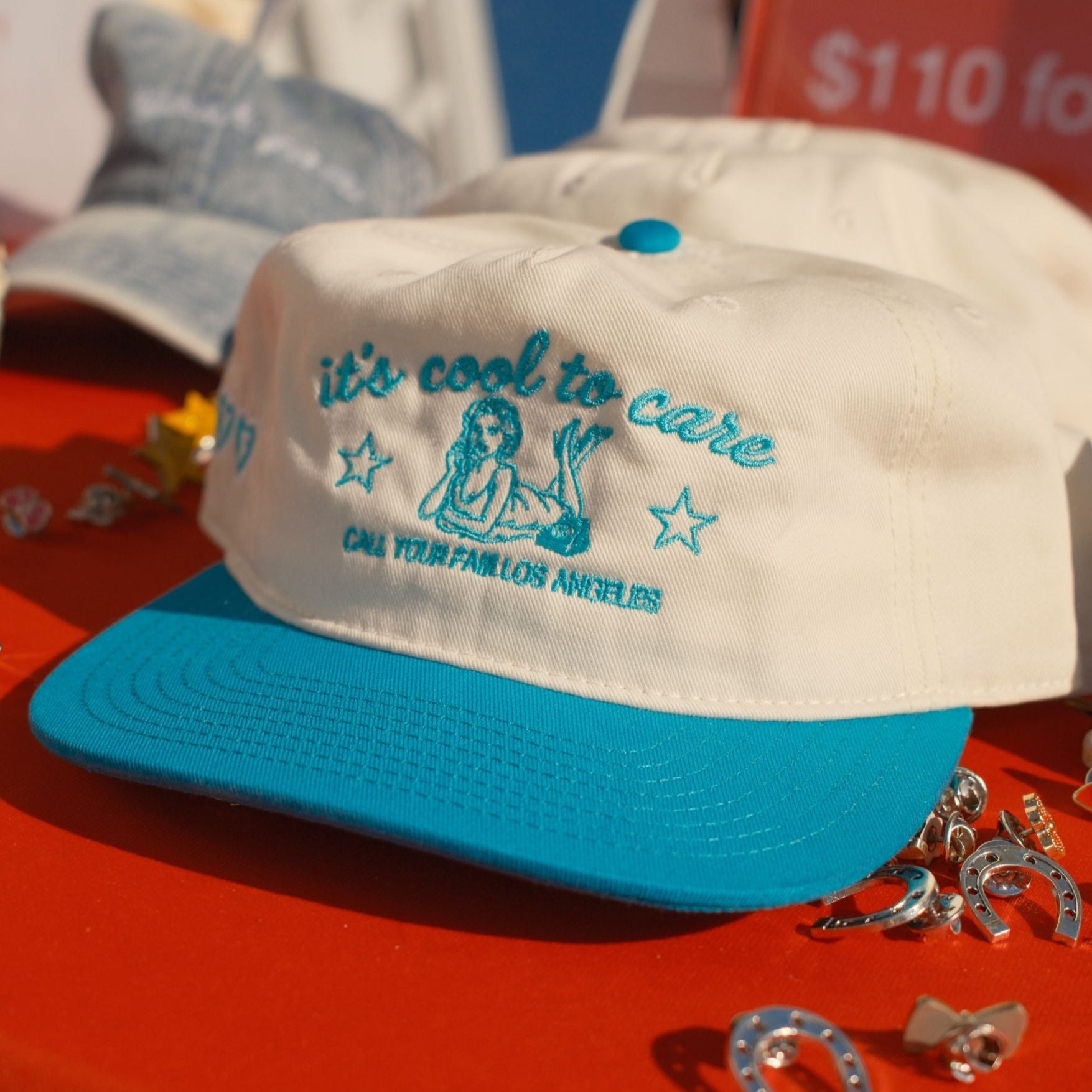 COOL TO CARE HAT - TEAL (unstructured) – Call Your Fam